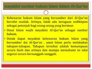 PPT SUMBER HUKUM ISLAM SESUAI AL-QURA.pptx