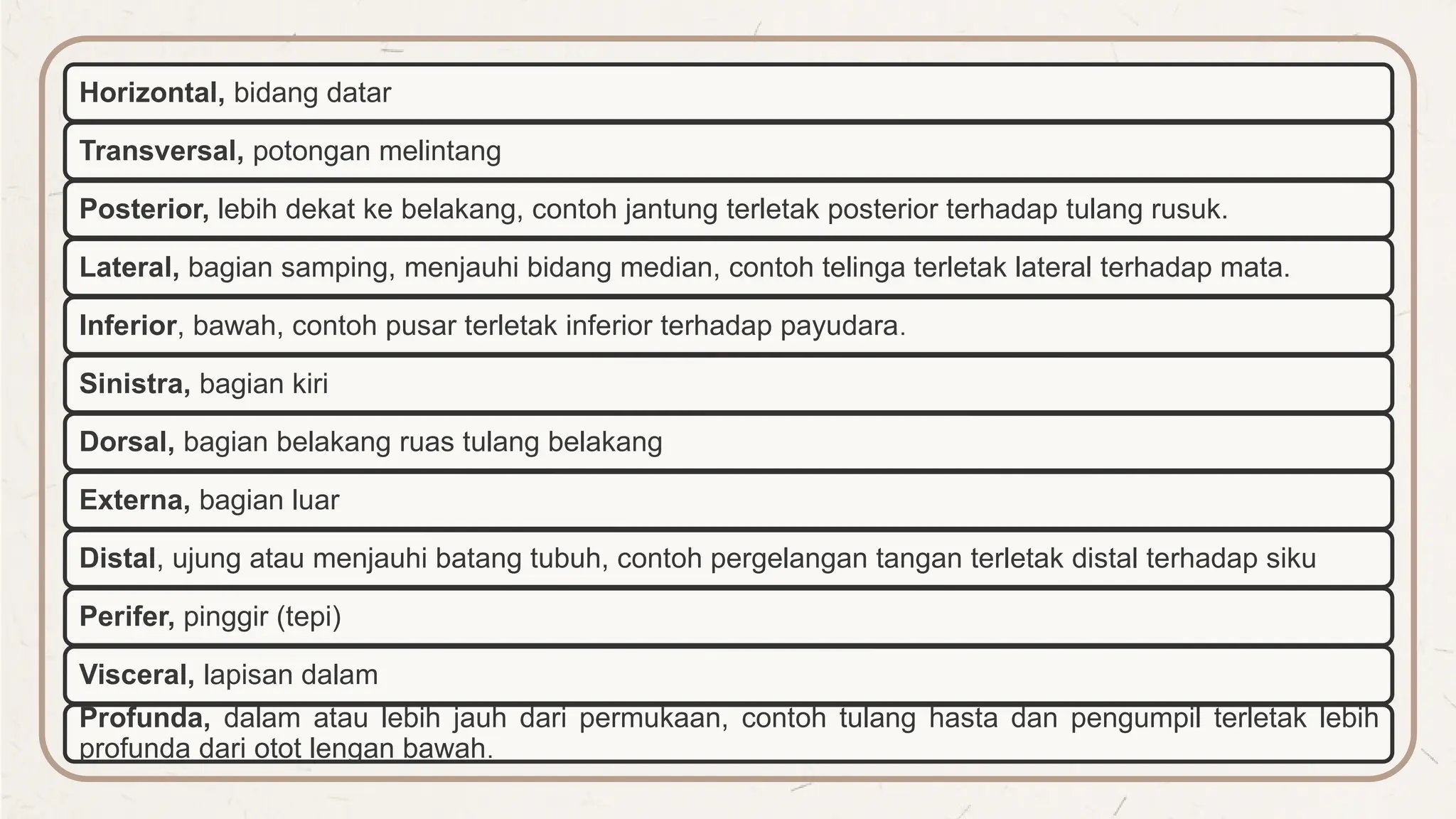 PPT Sumbu, Garis, Arah Pengerakan, dan Istilah Anatomi Manusia.pptx