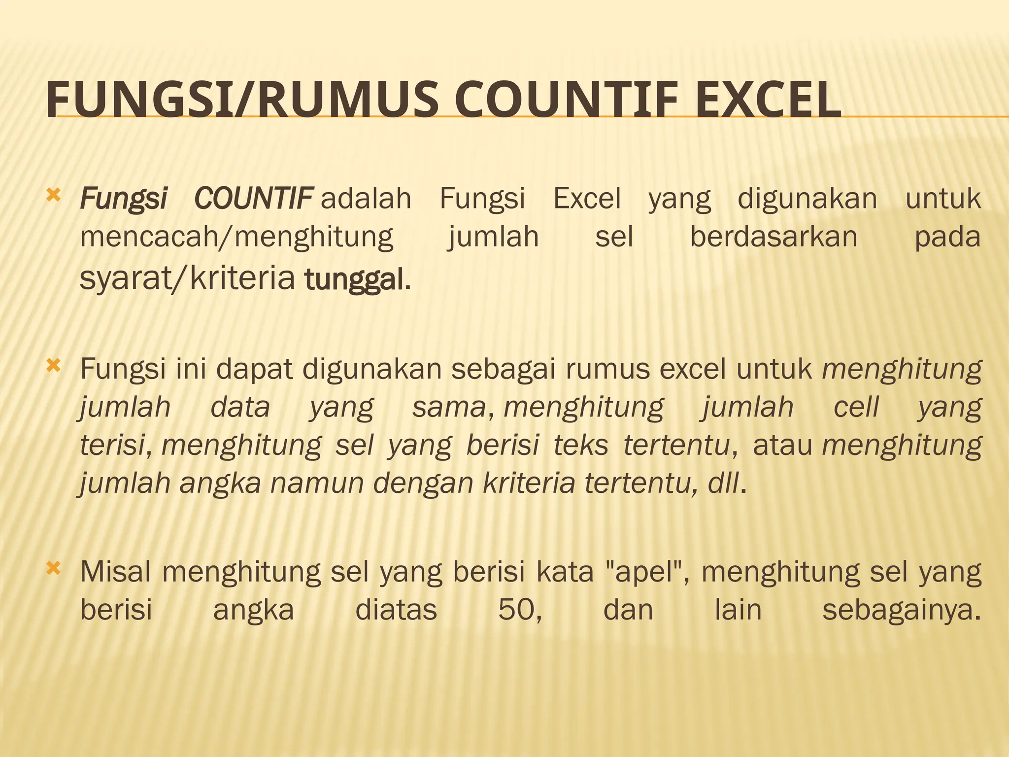 materi fungsi dasar pada microsoft excel | PPTX