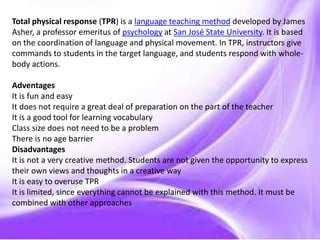 Approach and Methods in TESOL-The Designer Methods | PPT