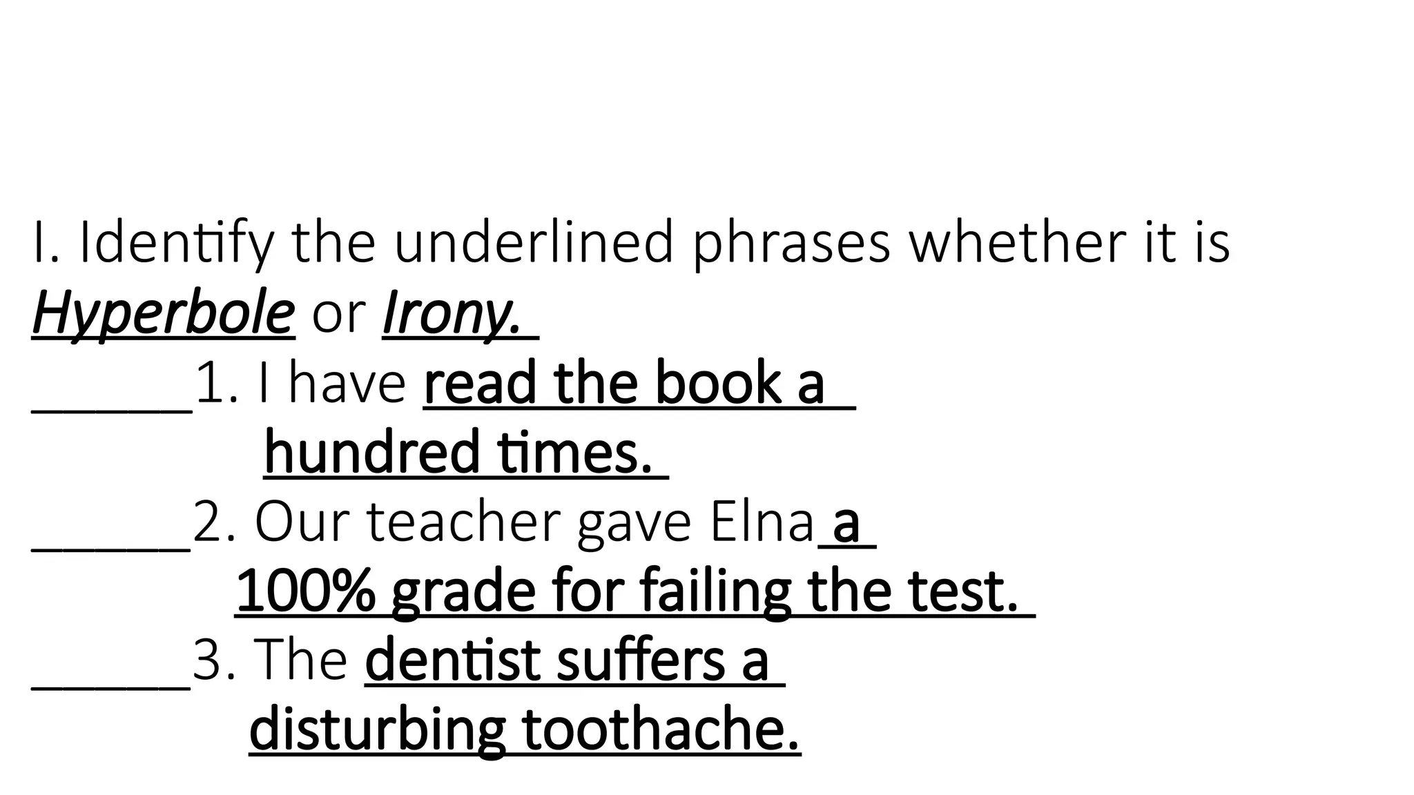 Figurative speech ( hyperbole and irony) | PPT