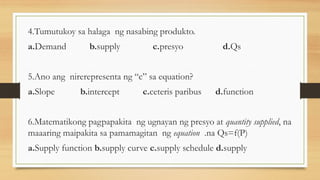 Report on supply- pptaraling panlipunan. | PPT