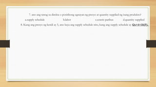 Report on supply- pptaraling panlipunan. | PPT