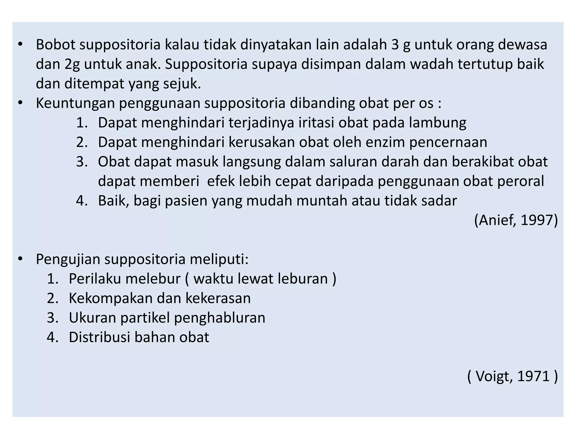 Formulasi dan Teknologi Sediaan Solid: Suppositoria | PPTX