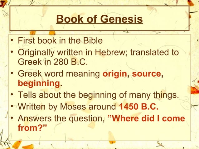 Ppt survey of genesis | PPT