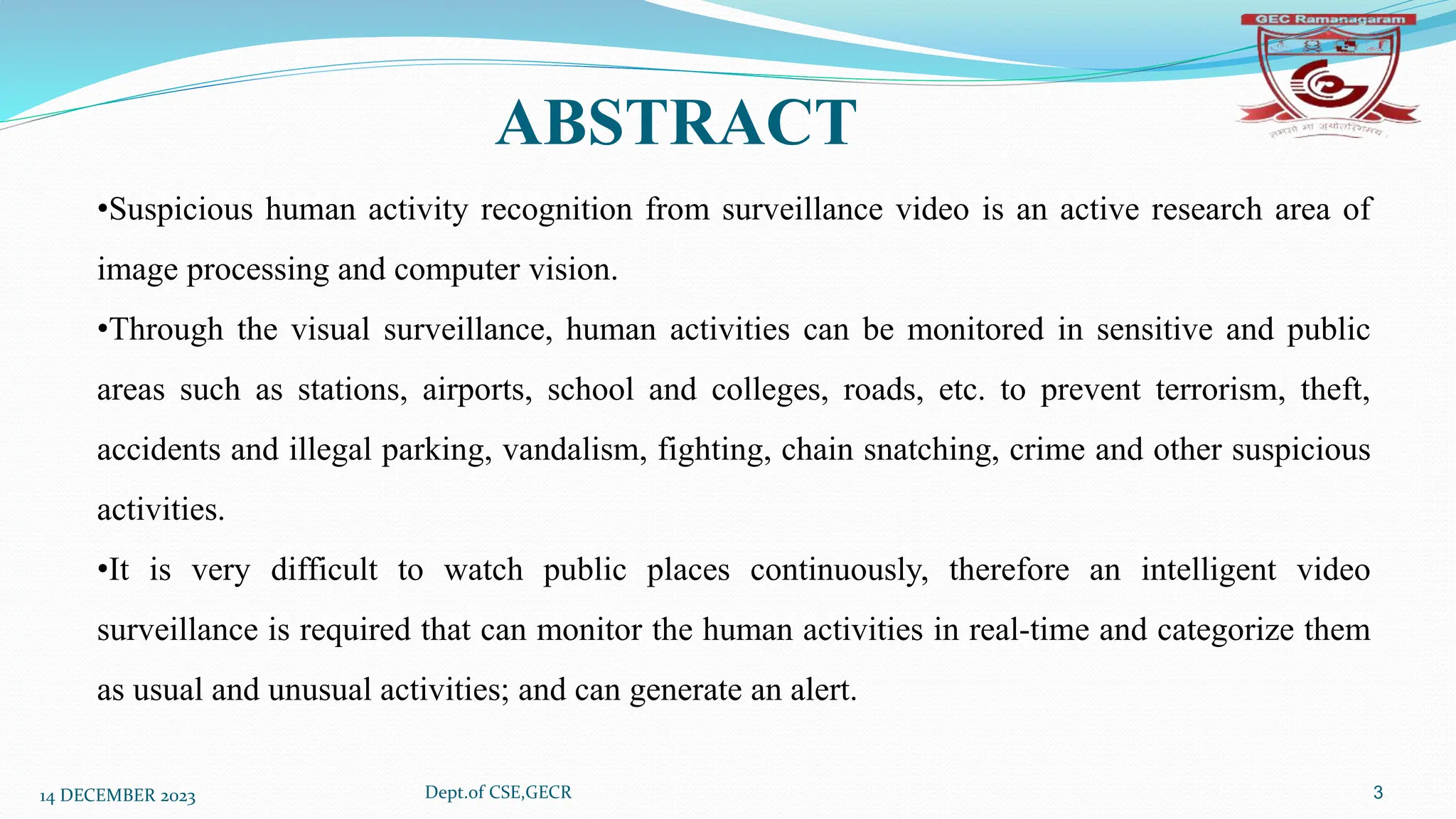SUSPICIOUS activity detection using surveillance camara.pptx