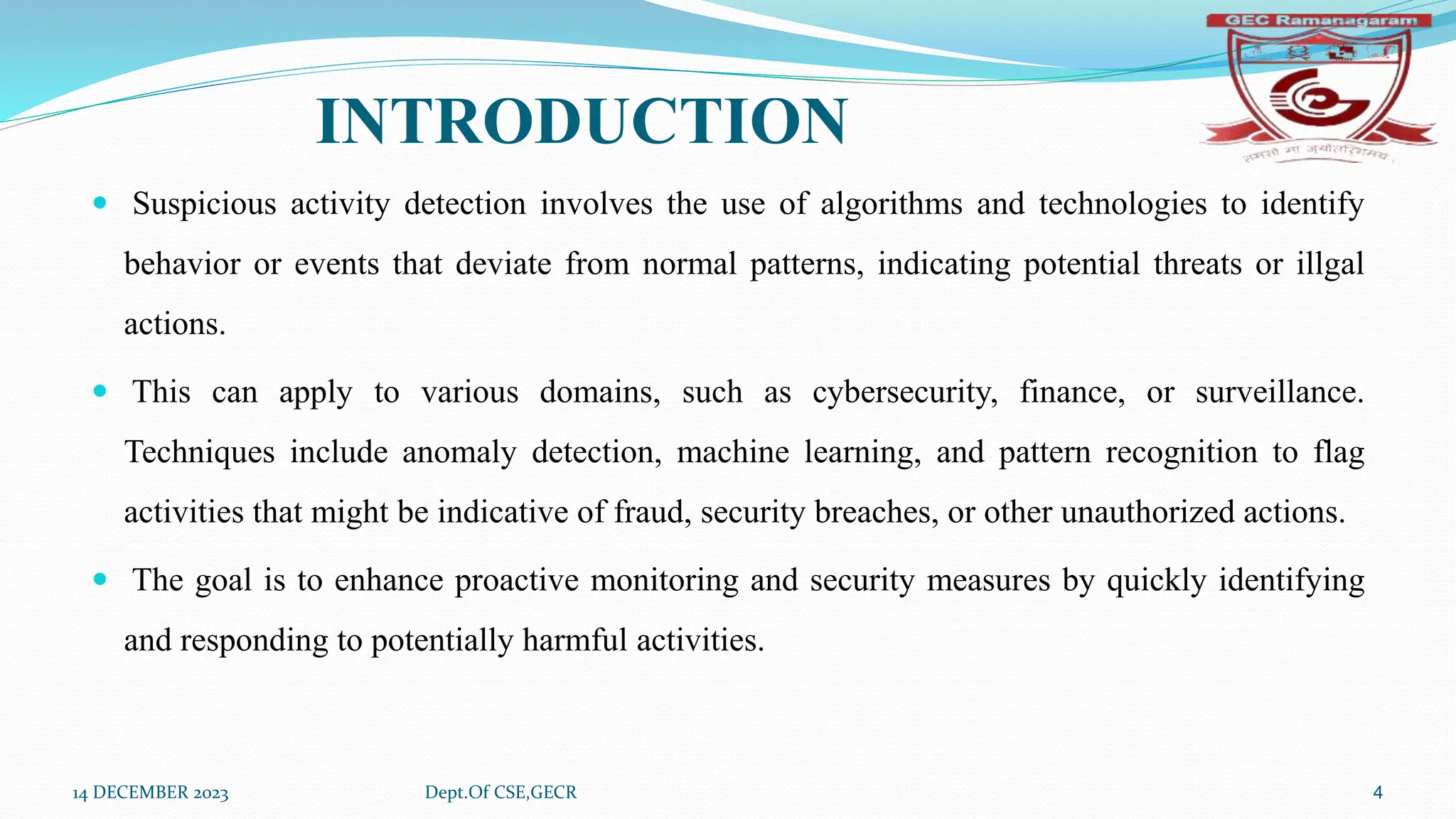 SUSPICIOUS activity detection using surveillance camara.pptx