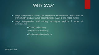 SVD - IEEE WiSPNET 2016 Conference Presentation | PPT