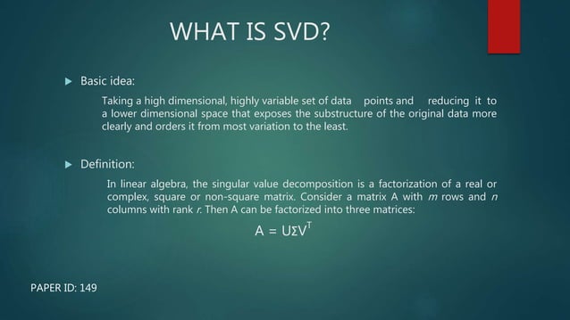 SVD - IEEE WiSPNET 2016 Conference Presentation | PPT