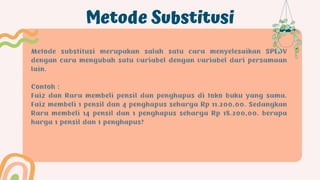 PPT Sistem Persamaan Linear Dua Variabel | PDF