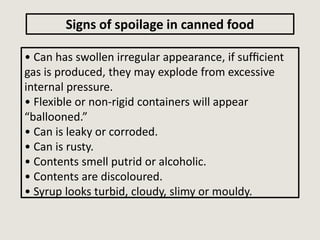 Spoilage of Canned Foods | PPTX