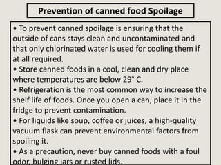 Spoilage of Canned Foods | PPTX
