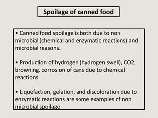 Spoilage of Canned Foods | PPTX