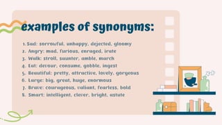 PowerPoint about Synonim and Antonym from GROUP 5 Unindra | PPT