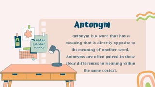 PowerPoint about Synonim and Antonym from GROUP 5 Unindra | PPT