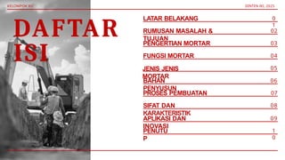 spesi or mortar, description tes and explanation | PPTX