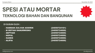 Mortar or spesi for buillding test, civil engineering | PDF