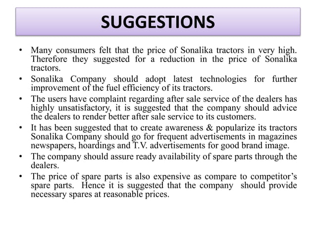 Customer Satisfaction at Sonalika Tractors part 2 | PPTX
