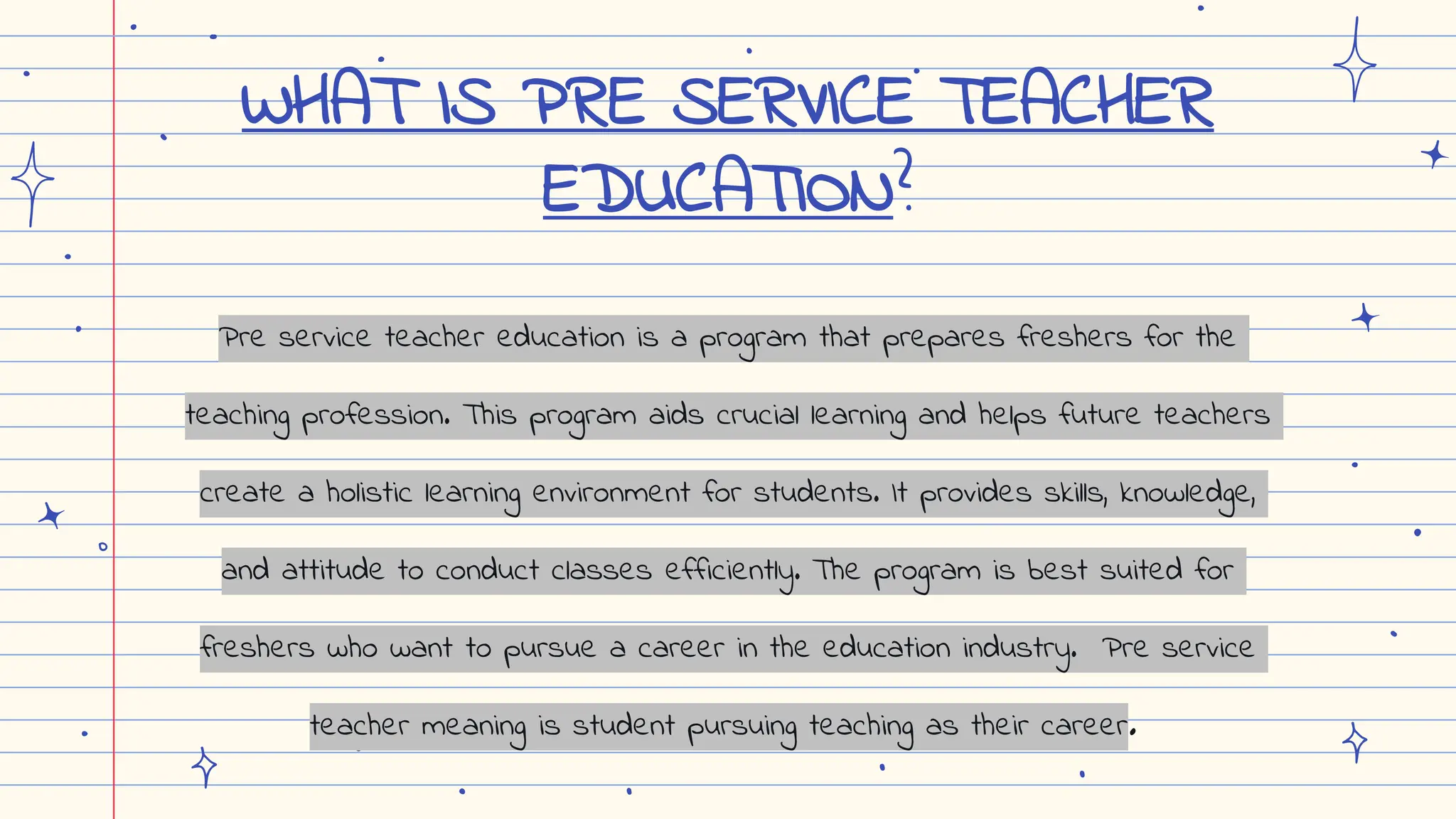 Teacher Education: Pre Service CONCEPT AND IMPORTANCE | PPTX