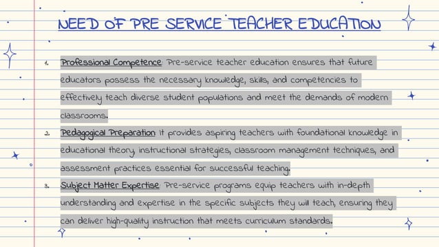 Teacher Education: Pre Service CONCEPT AND IMPORTANCE | PPTX