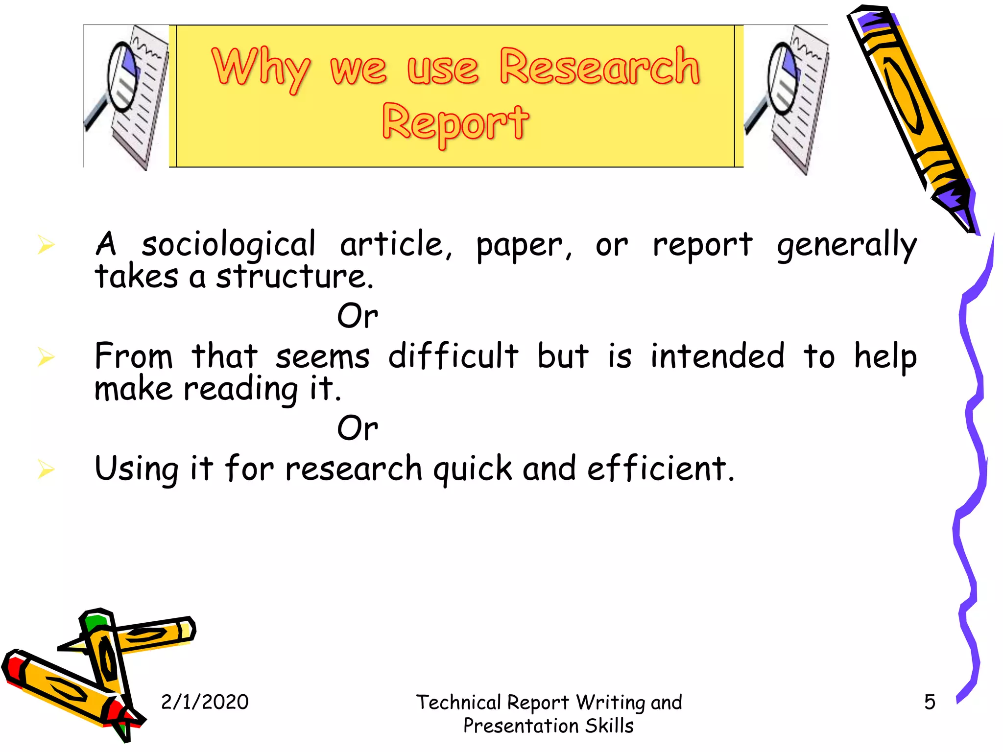 Component of research report | PPTX