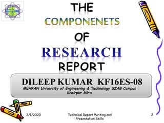 Component of research report | PPTX