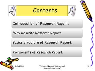 Component of research report | PPTX