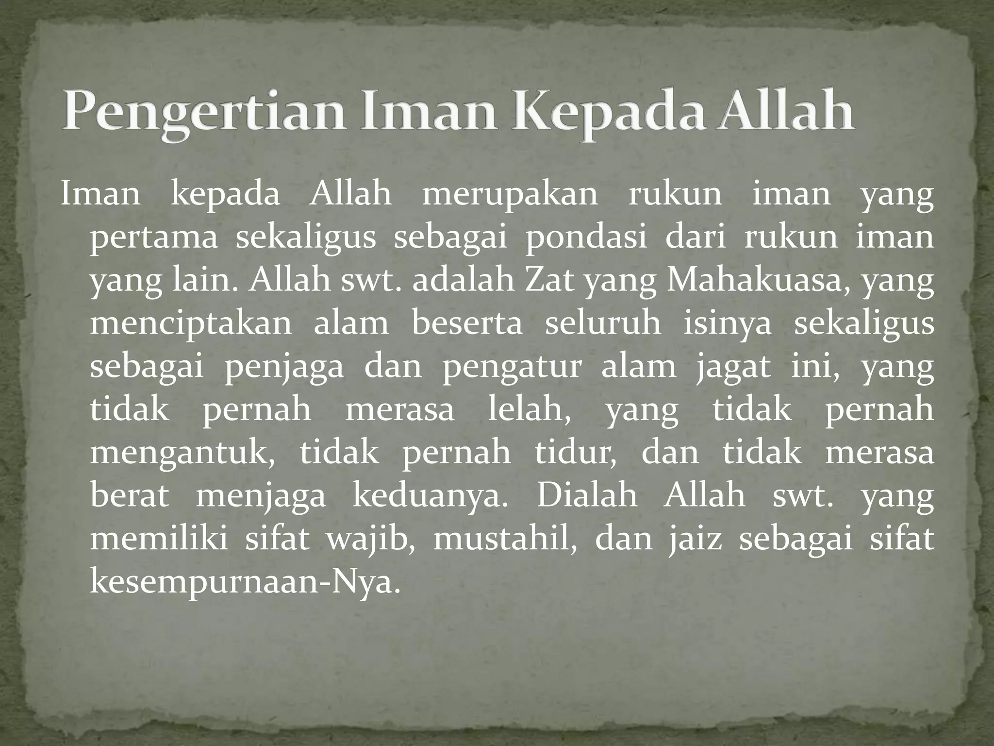 Power point Iman kepada Allah | PPTX