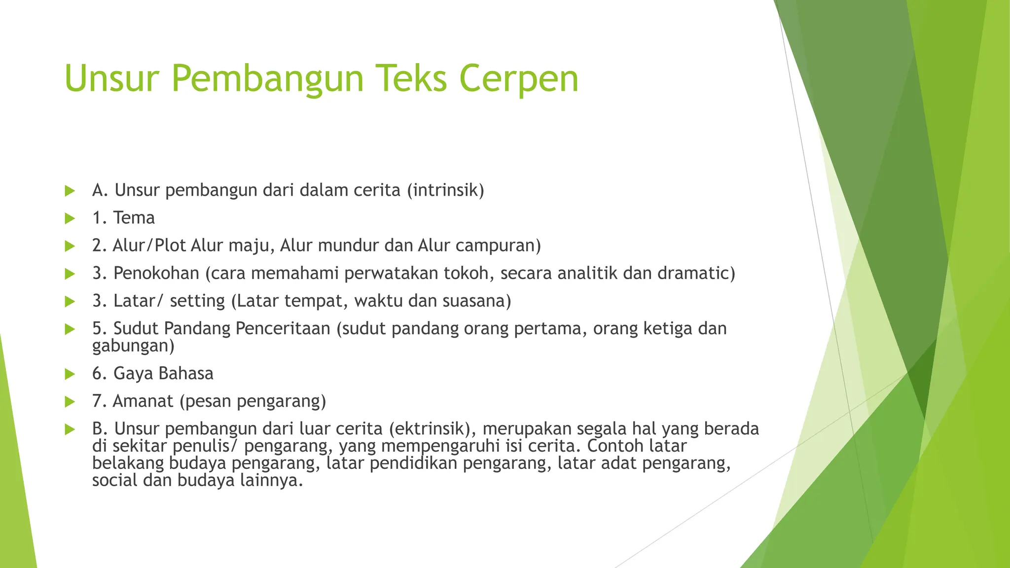 PPT Teks Cerpen tentang pengertian dan unsur unsur .ppt