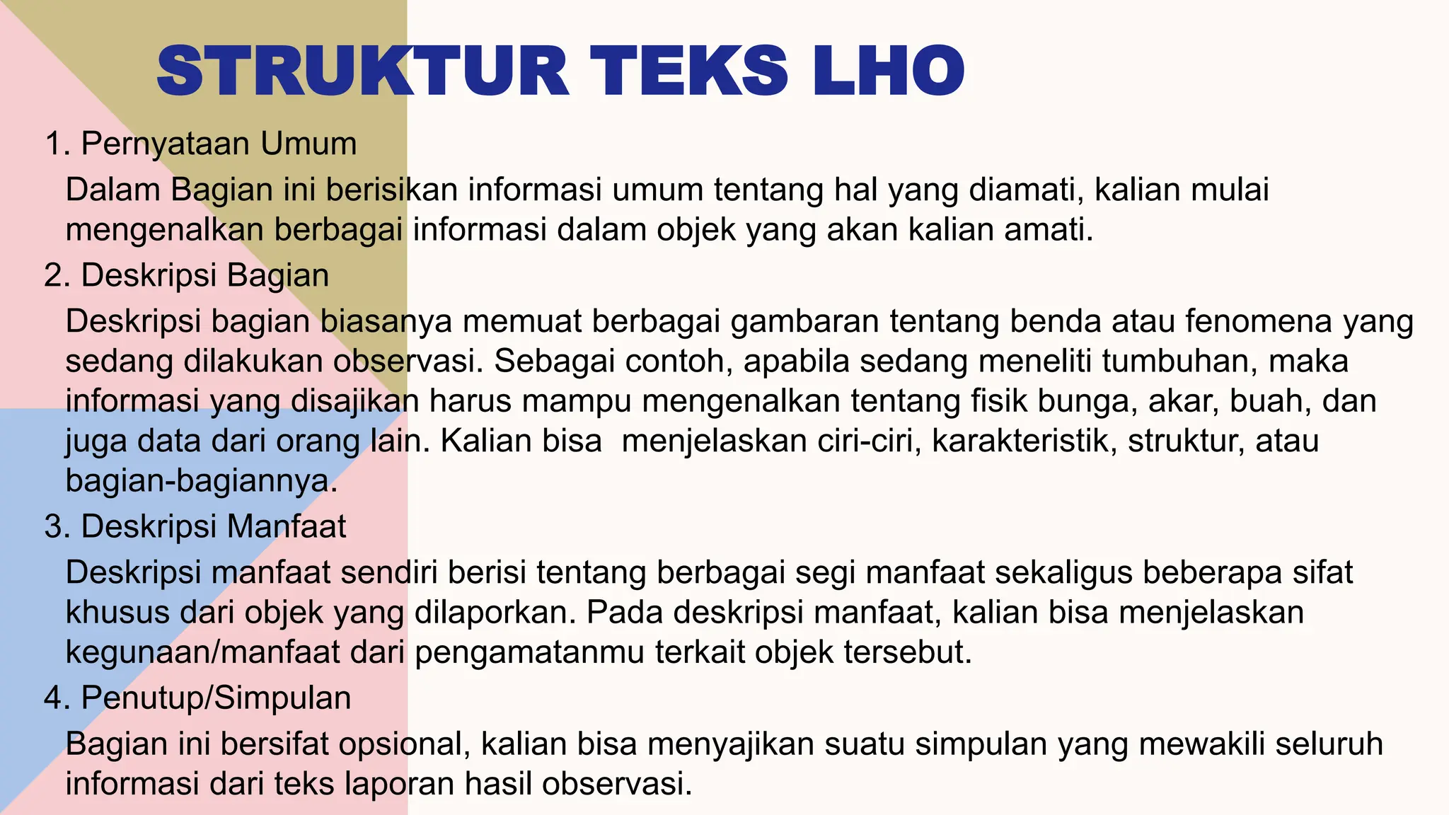 PPT TEKS Laporan Hasil Observasi Kelas X SMA | PPTX