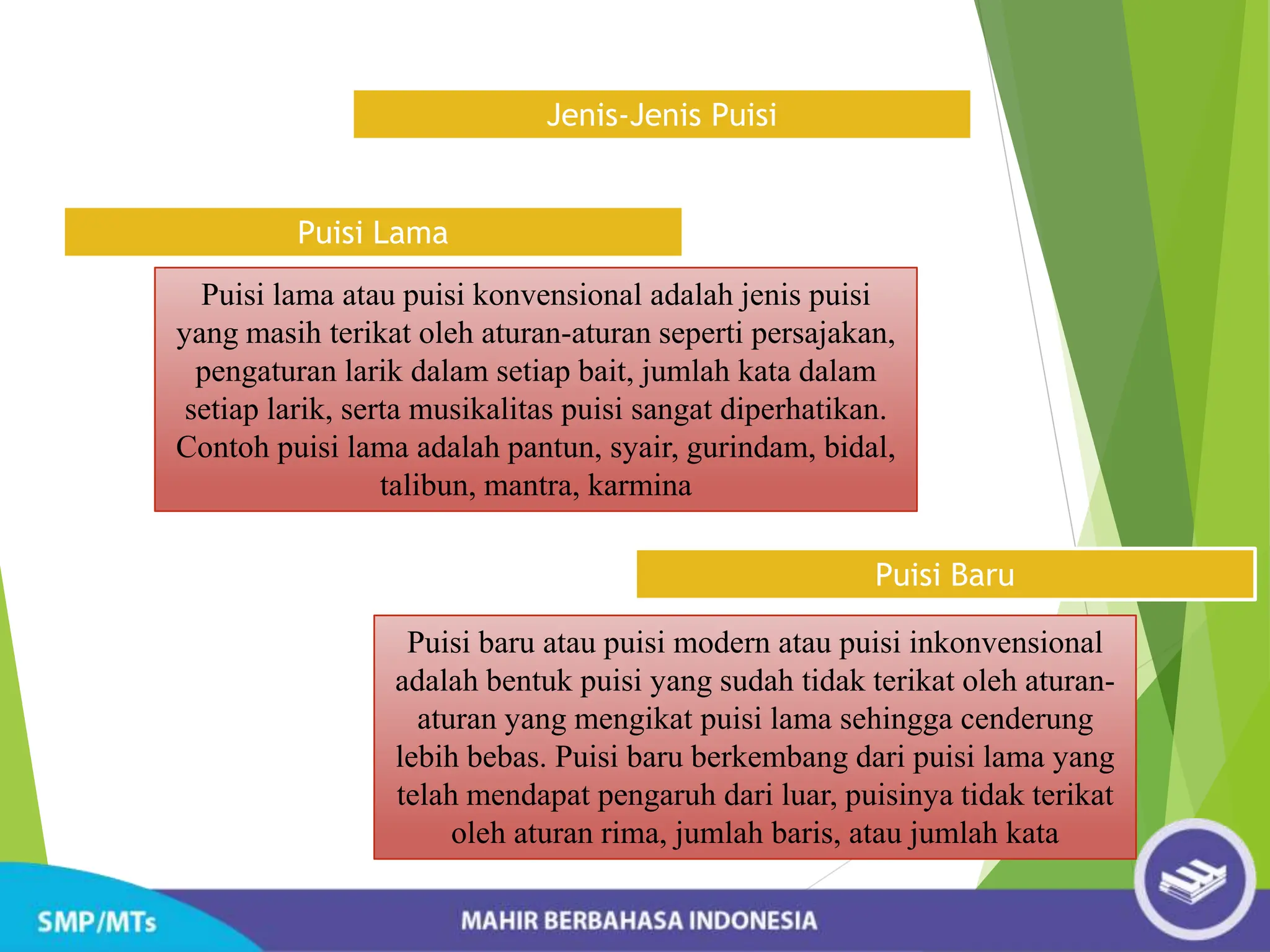 PPT Teks Puisi sebagai bahan ajar di kelas 8 smp | PPTX