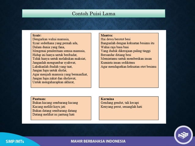 PPT Teks Puisi sebagai bahan ajar di kelas 8 smp | PPTX