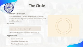 an overview of a conic section and circle | PPTX