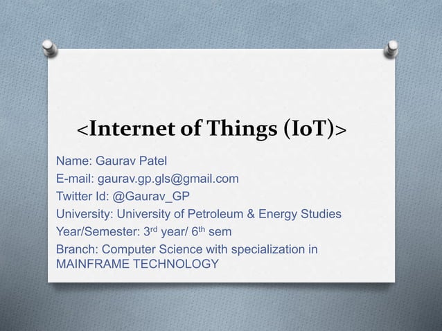 Internet of Things | PPTX