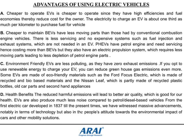 BEV ( Battery Operated Electric Vehicles) PPT | PDF