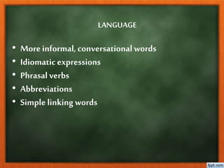 Informal emails: features | PPTX