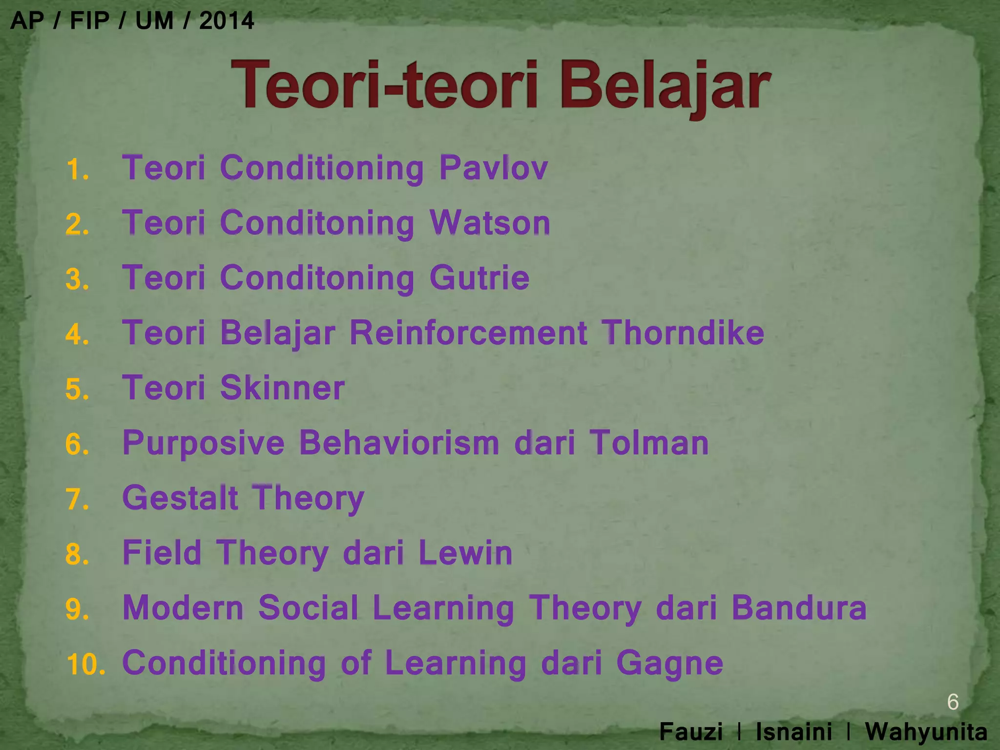 Teori-Teori Belajar | PPT