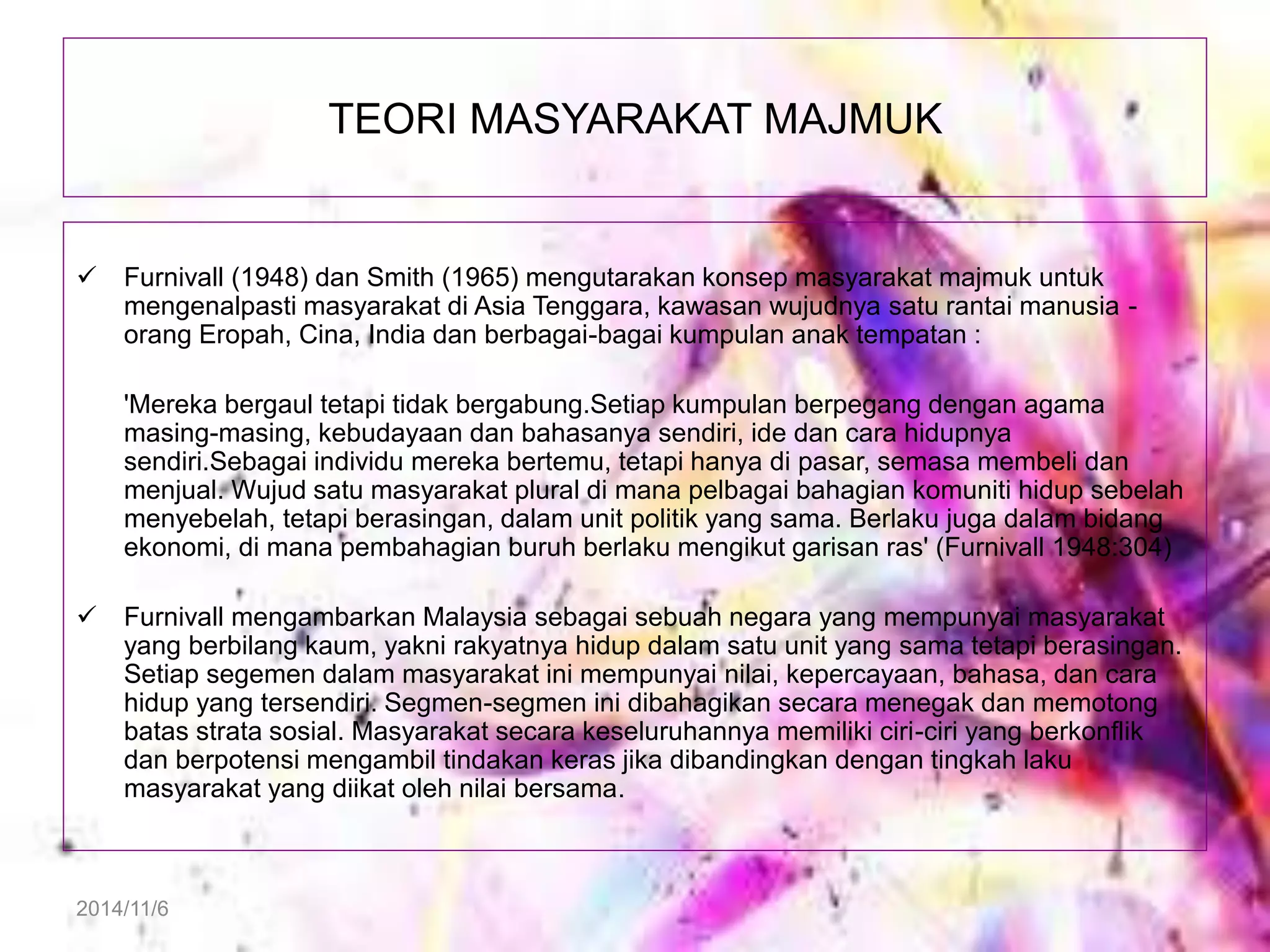 TEORI PERPADUAN, KESEPADUAN DAN INTEGRASI NASIONAL | PPT