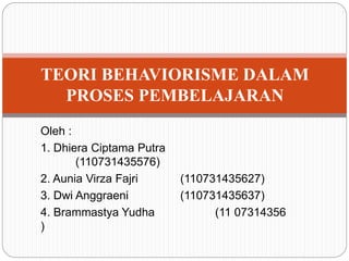 ppt TEORI BEHAVIORISME DALAM PROSES PEMBELAJARAN.ppt