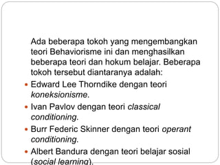 ppt TEORI BEHAVIORISME DALAM PROSES PEMBELAJARAN.ppt