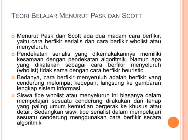 Ppt teori belajar sibernetik | PPTX