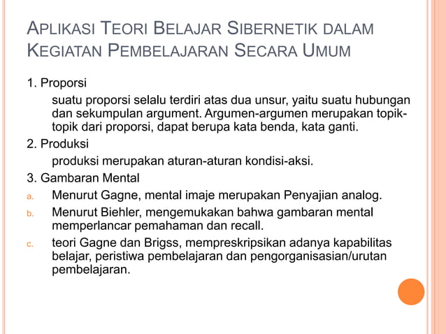 Ppt teori belajar sibernetik | PPTX