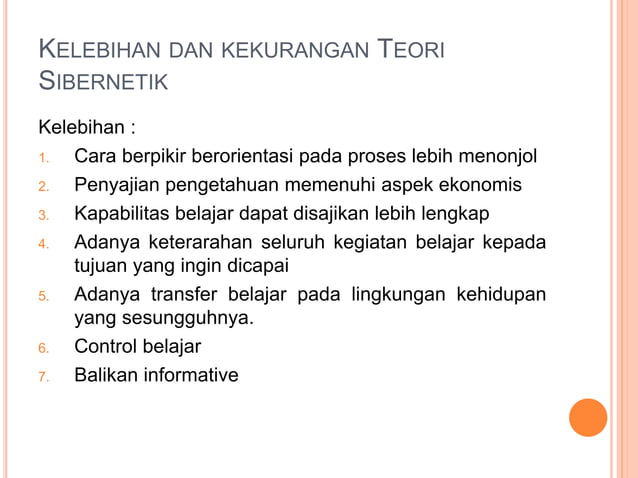 Ppt teori belajar sibernetik | PPTX