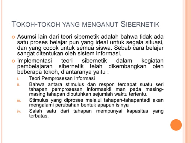 Ppt teori belajar sibernetik | PPTX