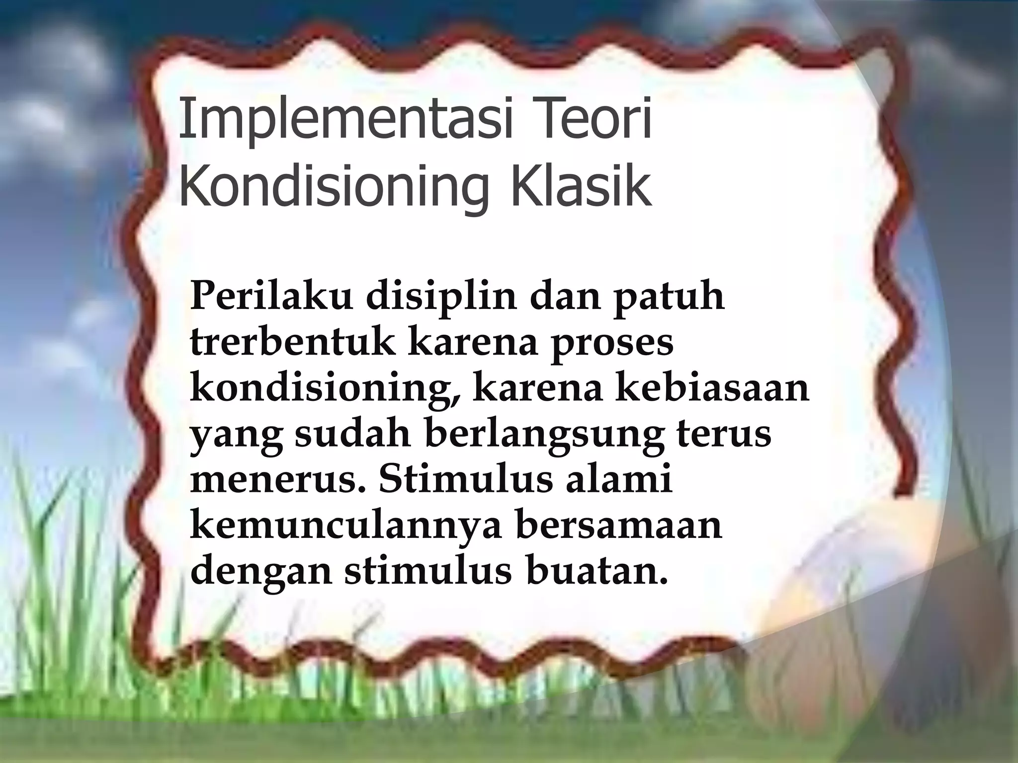 Ppt teori conditioning | PPT