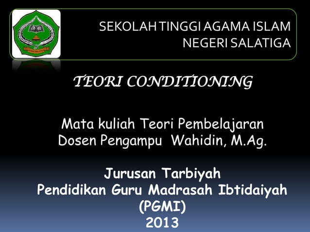 Ppt teori conditioning | PPT