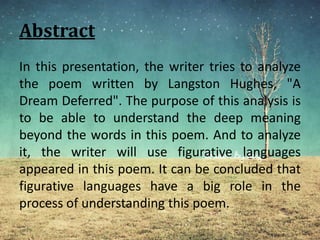The Importance and Meaning of Dream in Langston Hughes' "Dream (A ...
