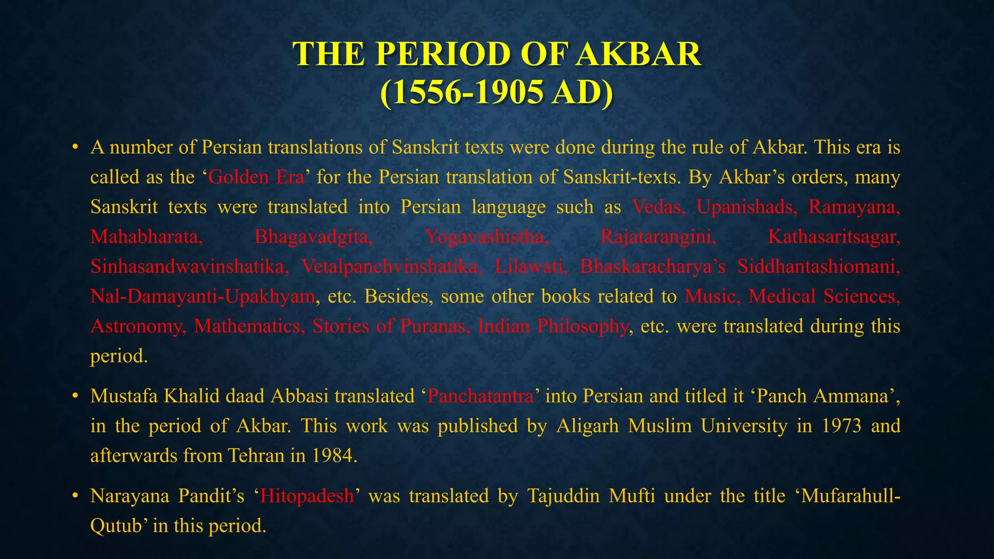 "The tradition of translation of Sanskrit text into Persian" - by ...