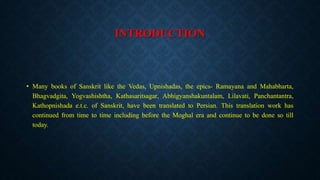 "The tradition of translation of Sanskrit text into Persian" - by ...