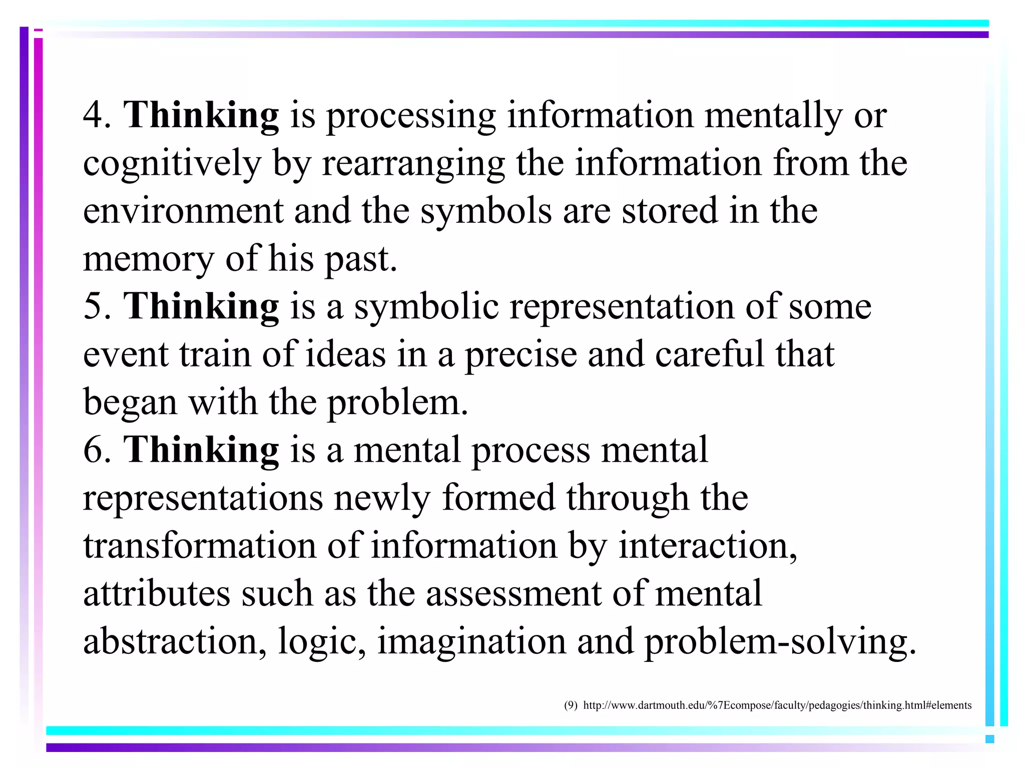 THINKING - PSYCHOLOGY | PPT